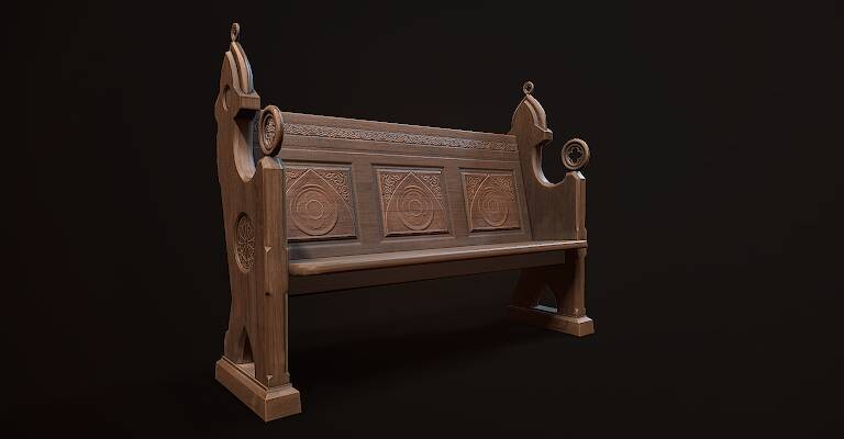 ArtStation - Church pew