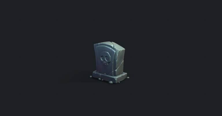 ArtStation - Isometric Graveyard Stone