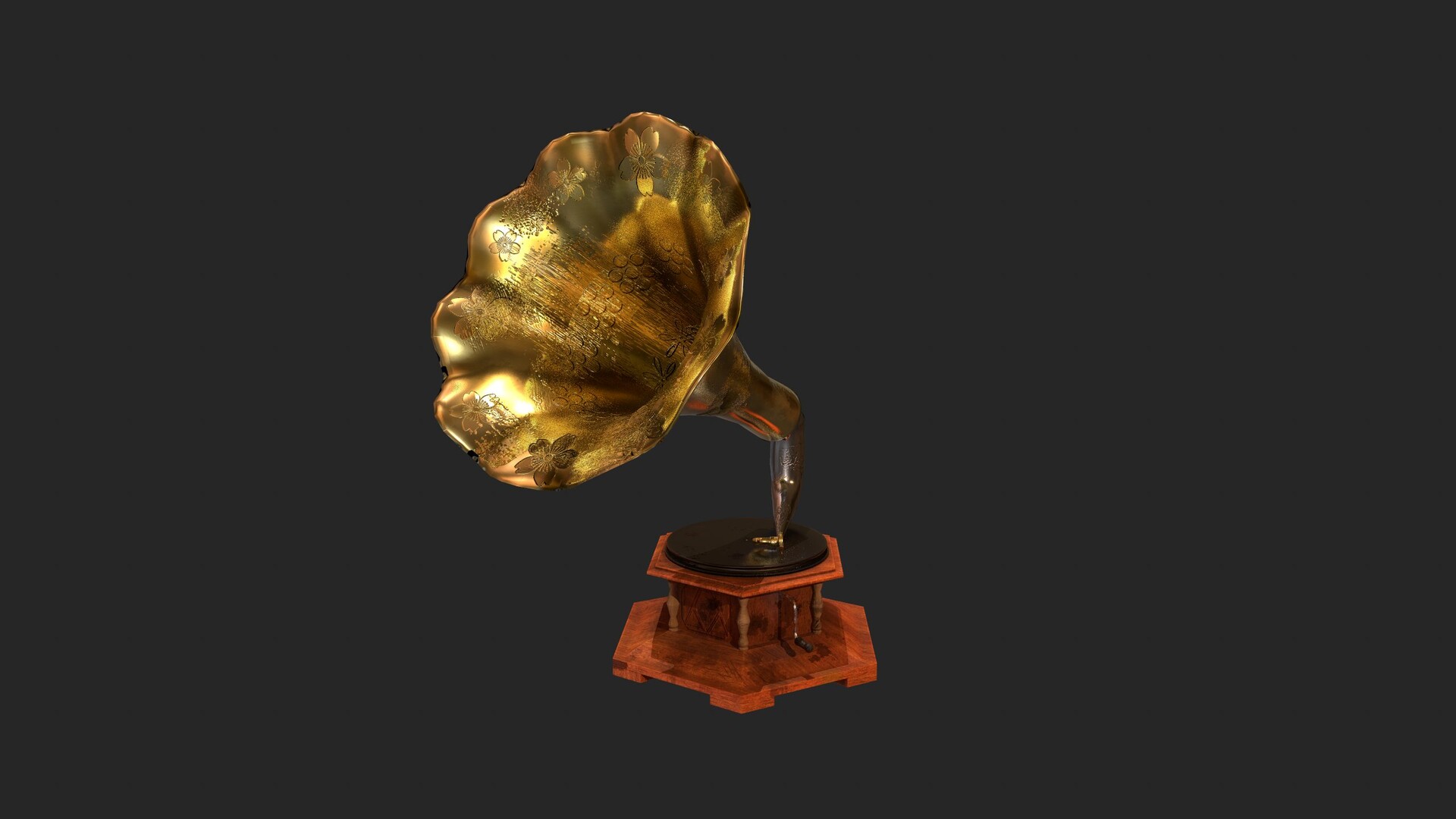 ArtStation - Gramophone 3D Prop - Low Poly and High Poly Modelling