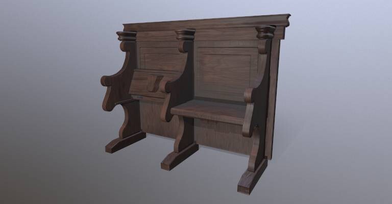 ArtStation - Church bench