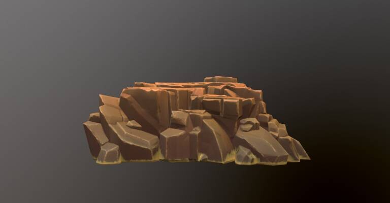 ArtStation - low poly stylized rocks