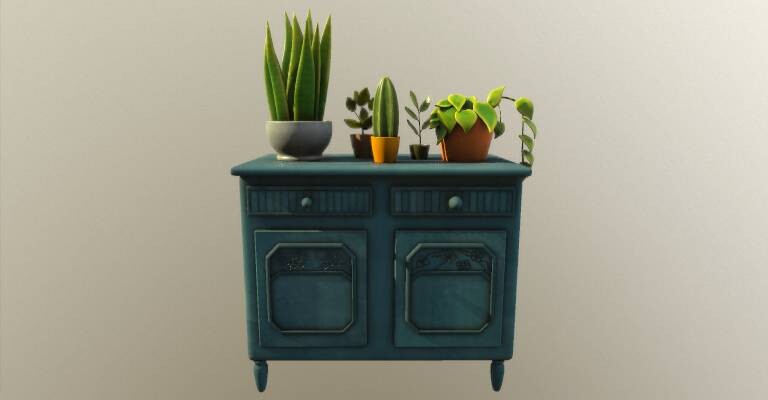 ArtStation - Stylized wardrobe and plants