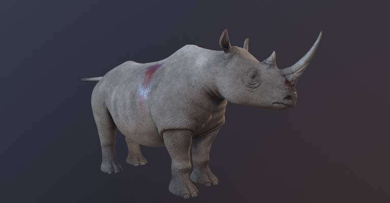 ArtStation - Rhino Wounded 3D