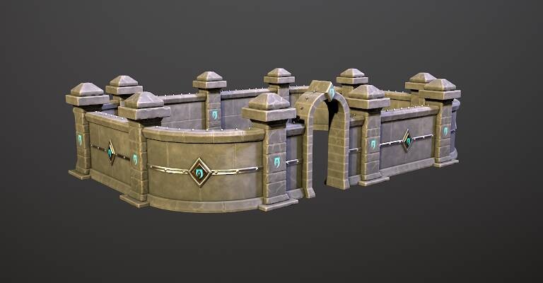 ArtStation - Castle Walls modular enviroment, 3D game asset