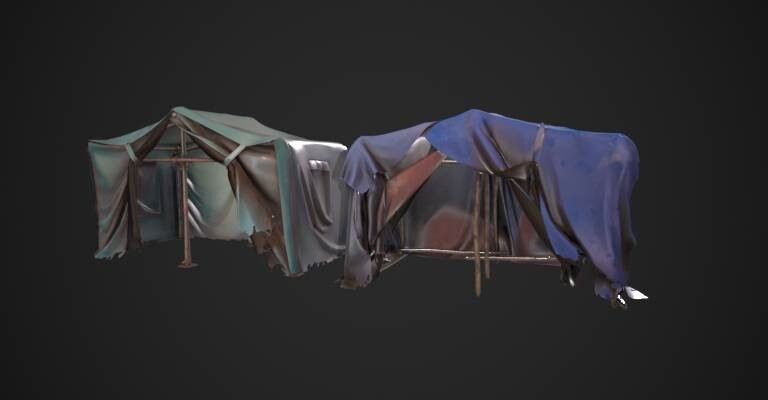 ArtStation - Stylized Post-Apocalytic Tents