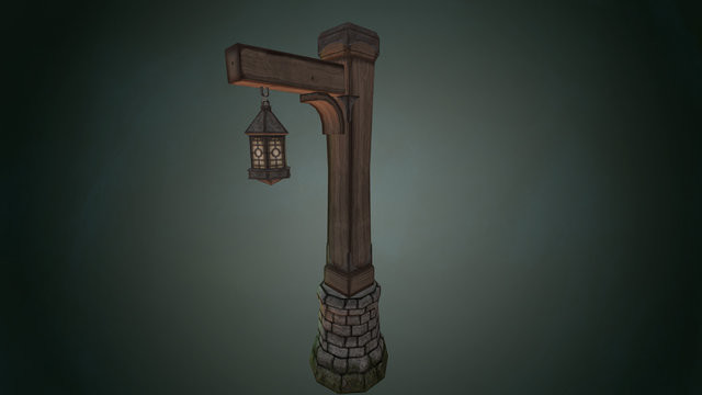 ArtStation - Lamp Post w/ Handpainted Textures