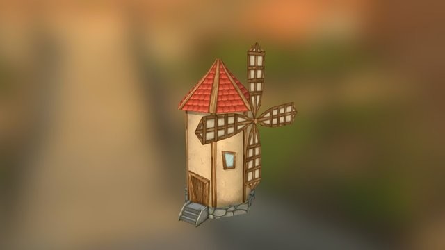 ArtStation - Low Poly Stylised Windmill