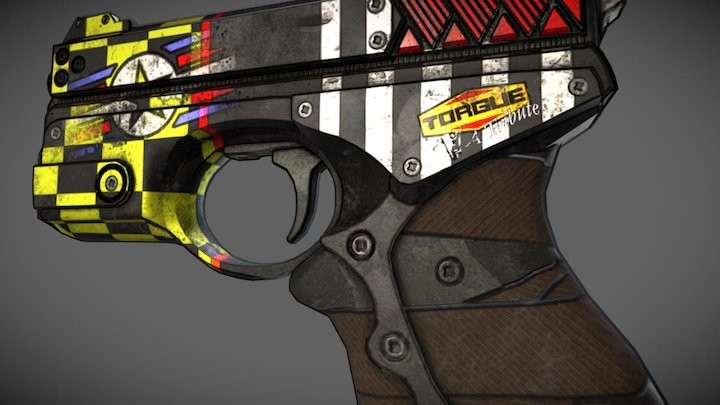 ArtStation - Borderlands Style PBR hand gun