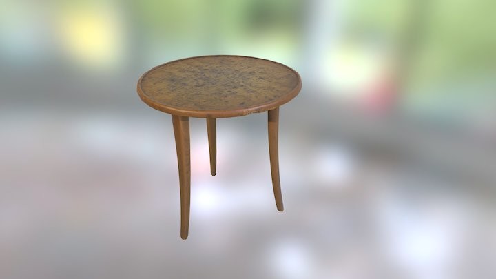 ArtStation - Bird's Eye Maple Three Leg Side Table