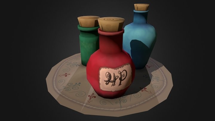 ArtStation - Free hand painted potions.