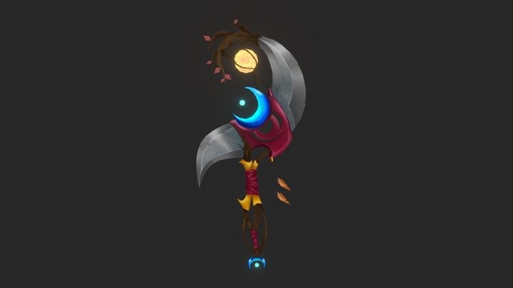 ArtStation - W0W - elemental druid axe
