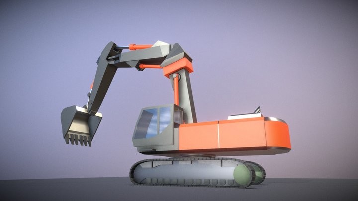 ArtStation - Excavator Low-Poly Construction Vehicle
