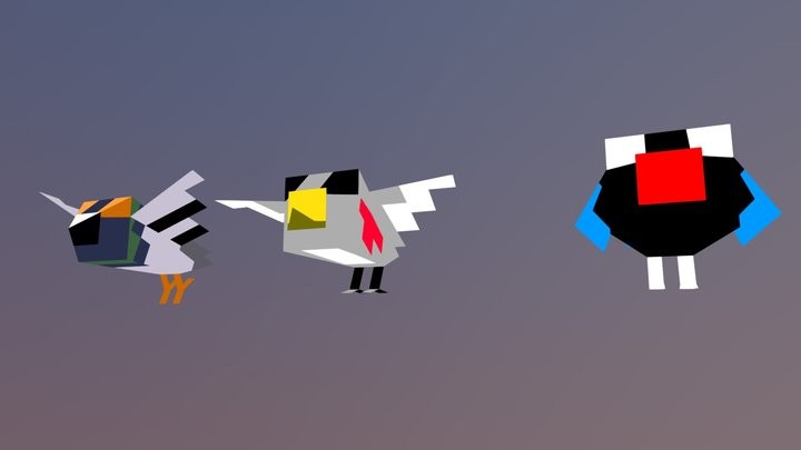 ArtStation - Low Poly Birds
