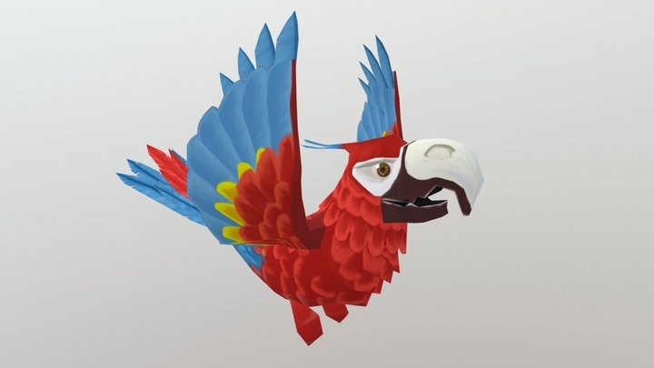 ArtStation - Low Poly Parrot with fly animation