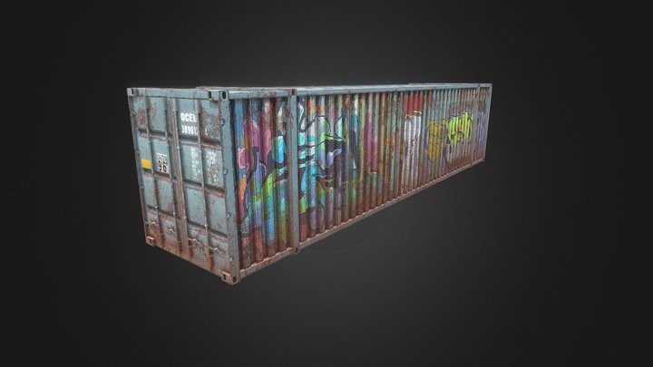 ArtStation - Shipping Container w. graffiti [53 ft.], Evan Hiltz