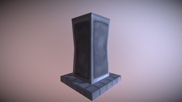 ArtStation - Hand painted stone pillar