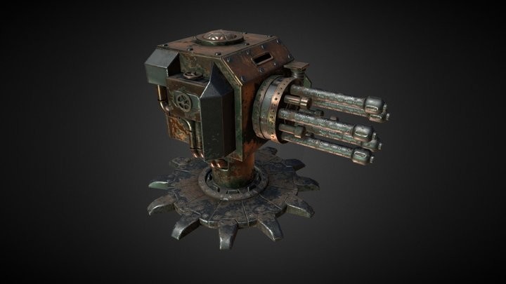 ArtStation - Steampunk Gatling Turret