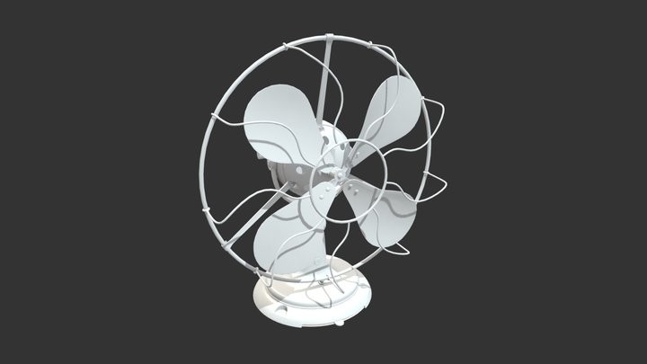ArtStation - Antique Brass Table Fan: Game Res