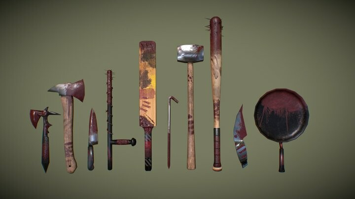 ArtStation - Zombie Horror Weapons