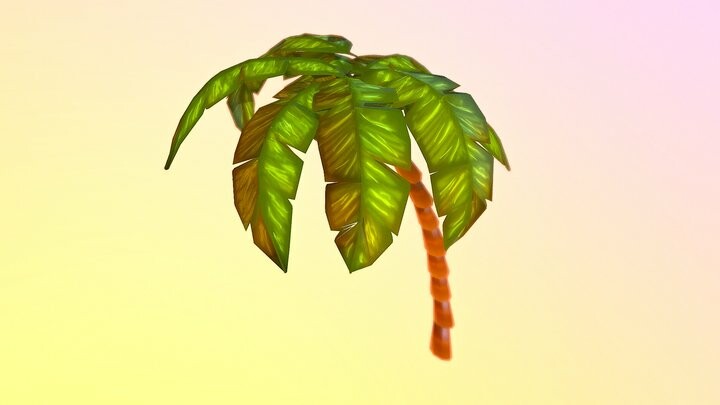 ArtStation - tropical Palm Tree | modular 3D Game Asset Low Poly