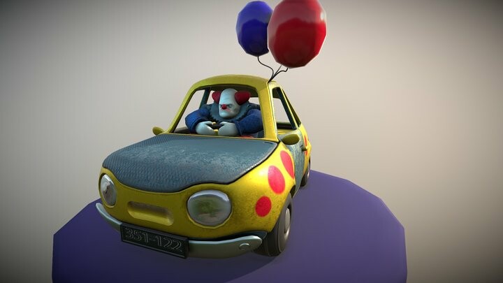 ArtStation - clown in car