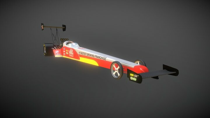 ArtStation - Low Poly Top Fuel Dragster