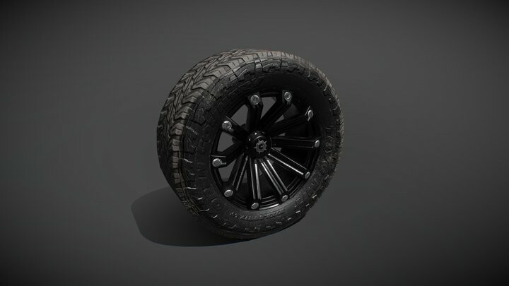 ArtStation - Off Road Wheel Low-Poly
