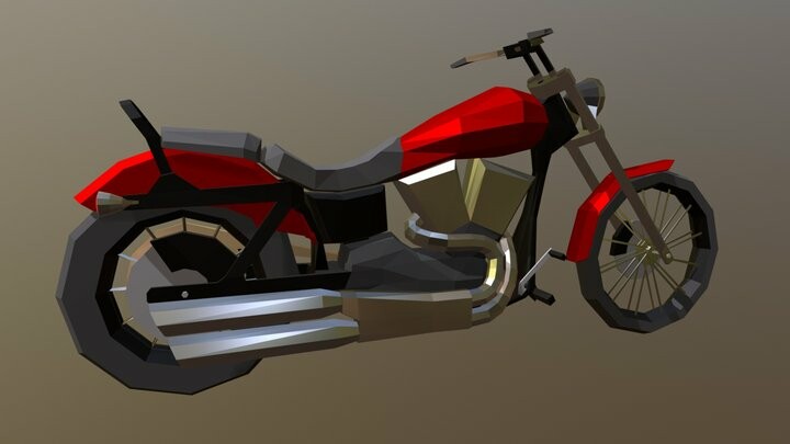 ArtStation - Low Poly Motorcycle