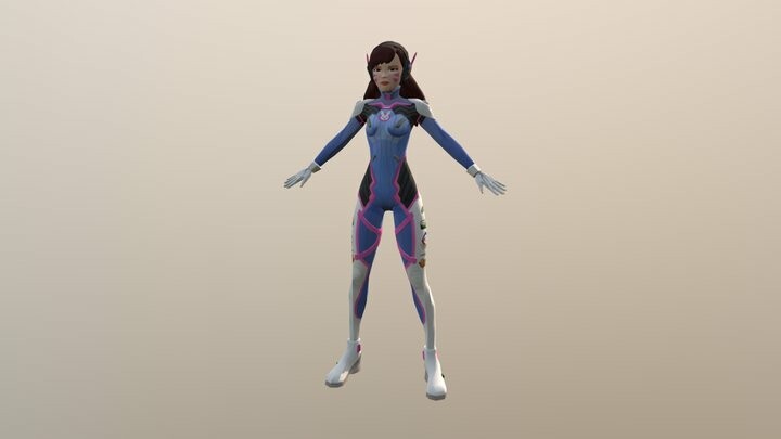ArtStation - D.Va 3D Lower Poly Fan Model