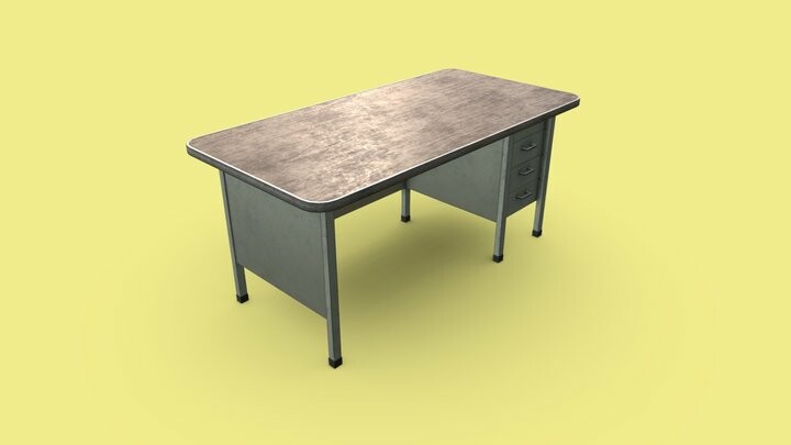 ArtStation - Old Metal Table (Low Poly)