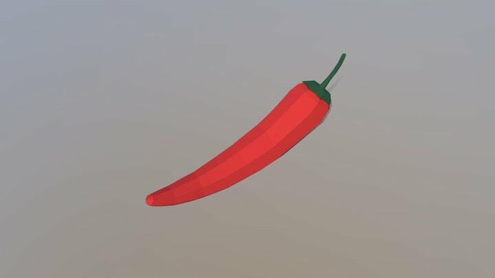 ArtStation - Low Poly Cartoon Red Pepper Free model