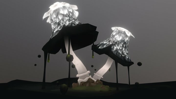 ArtStation - Inky Cap Mushroom Diorama
