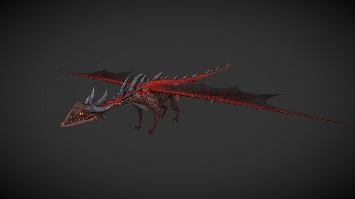 ArtStation - School Of Dragons : Grim Gnasher Dragon: Modeling , Texturing (Hand Painted )