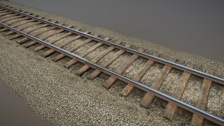 ArtStation - Old Railway section 12.5m (1.52m)