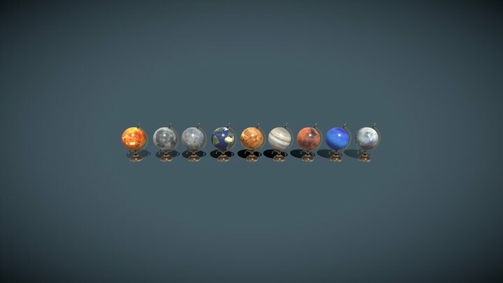 ArtStation - Solar System Planets Globes 3D Model