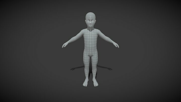 ArtStation - Boy Kid Child Body Base Mesh 3D Model