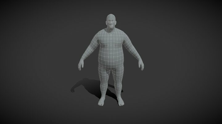 ArtStation - Male Body Fat Base Mesh 3D Model