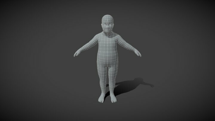 3D Disco - Fat Boy Kid Child Body Base Mesh 3D Model