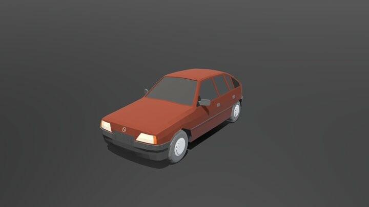 ArtStation - Low Poly Retro Cartoon Car