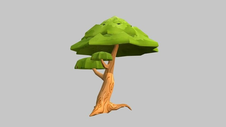 ArtStation - stylized tree for WIP fantasy woods
