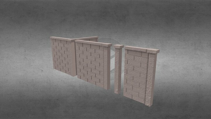 ArtStation - Modular brick wall