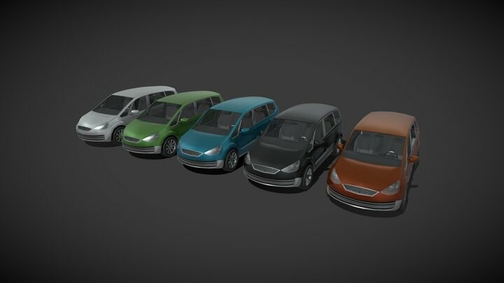 ArtStation - Generic Minivan Car With Interior Lowpoly 3D Model