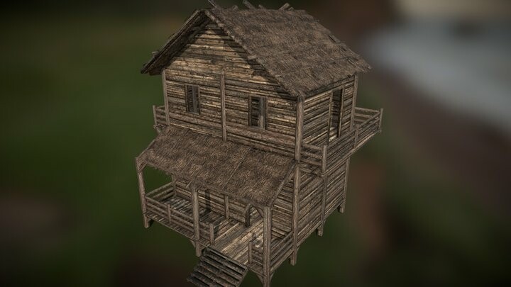 ArtStation - Old Medieval Wooden Shack 04
