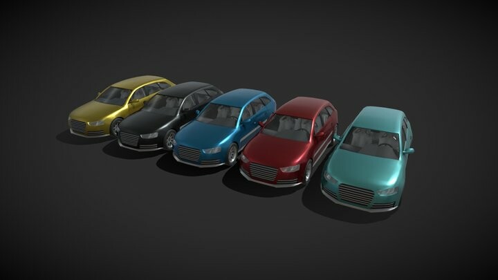 ArtStation - Generic Station Wagon Car With Interior Lowpoly 3D Model
