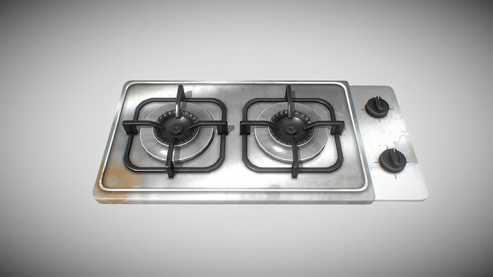 ArtStation - 3D Low poly gas stove top
