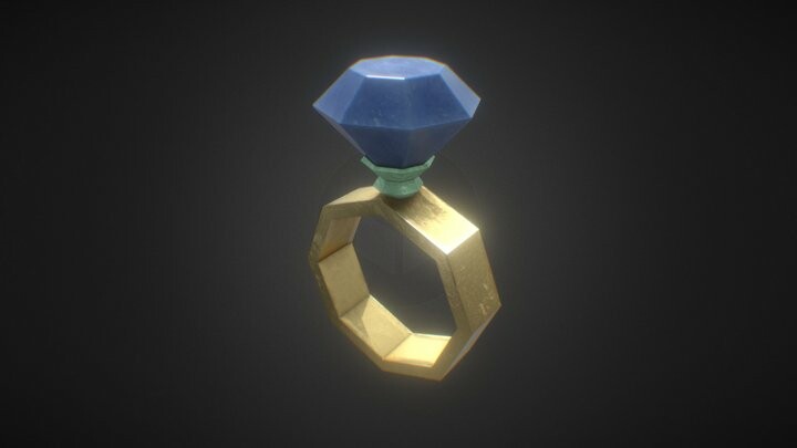ArtStation - Anillo de Zafiro (Sapphire Ring) Low Poly