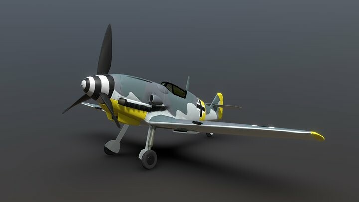 ArtStation - Stylized low-poly Bf109