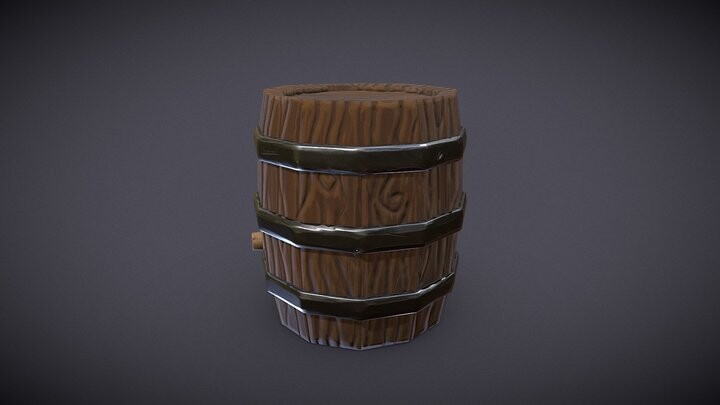 ArtStation - Stylized Wooden Barrel