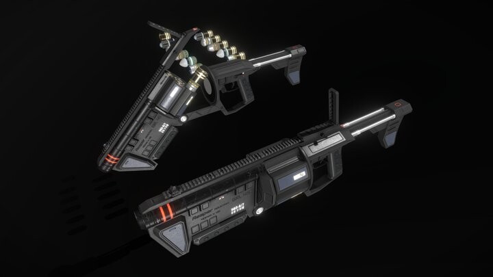 ArtStation - Scifi Grenade Launcher GRL 45