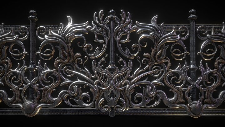 ArtStation - Wrought iron railing